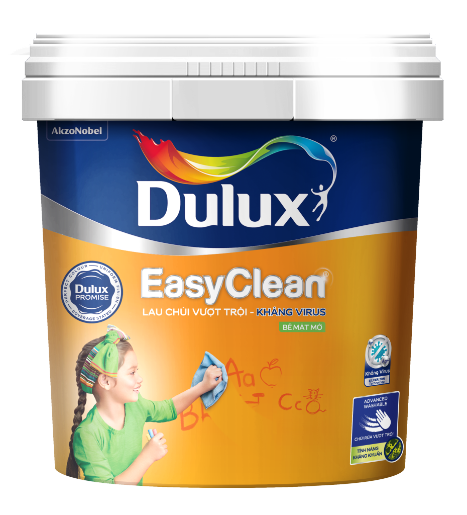 Dulux EasyClean Lau Chùi Vượt Trội Kháng Virus - Mờ - Đạt Lâm