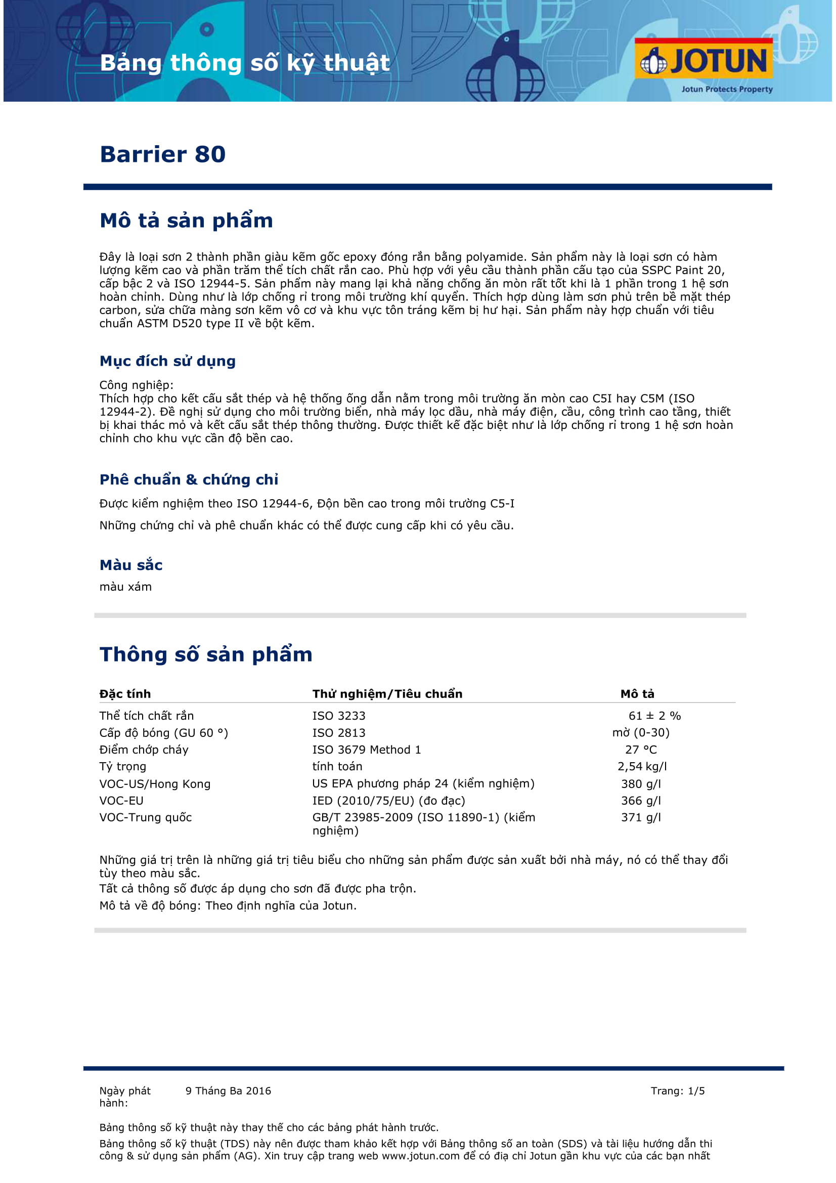 Sơn Lót Giàu Kẽm Gốc Epoxy Barrier 80 - 9L - Đạt Lâm