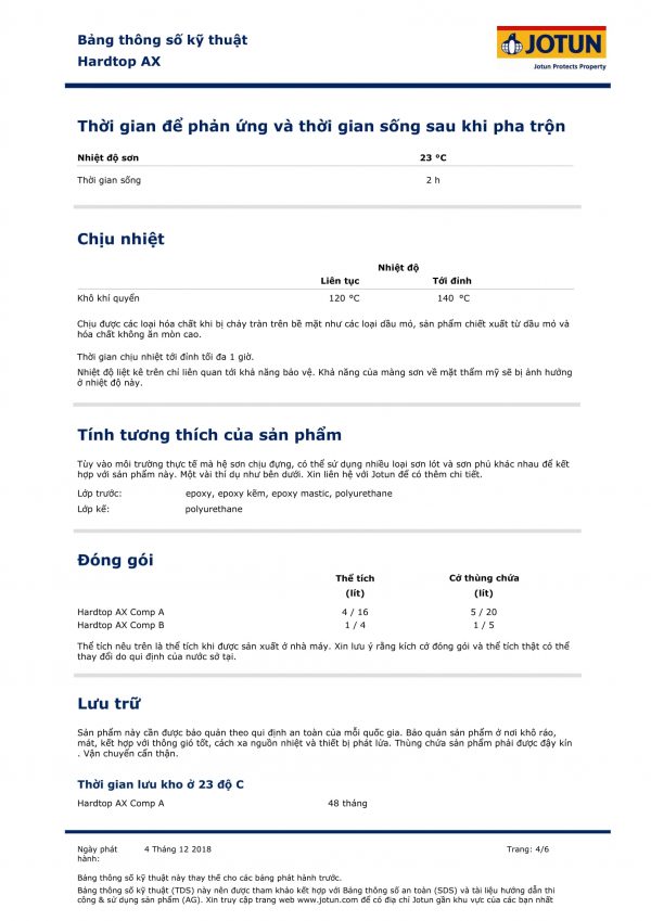 Sơn Jotun Hardtop AX - Phủ PU Ngoài Trời - 20L - Đạt Lâm