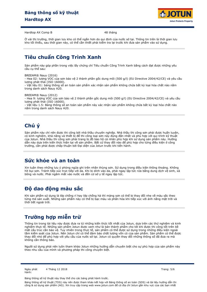 Sơn Jotun Hardtop AX - Phủ PU Ngoài Trời - 20L - Đạt Lâm