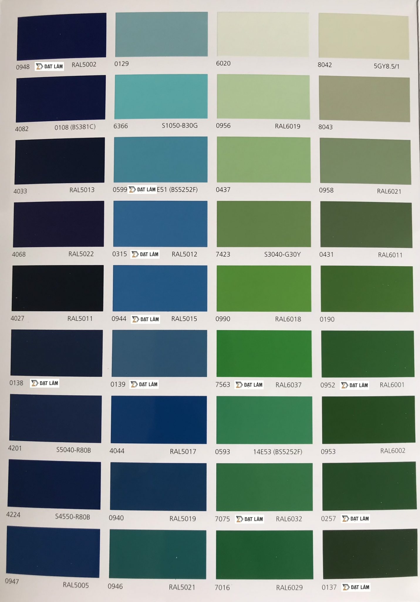 BẢNG MÀU RAL JOTUN - Đạt Lâm