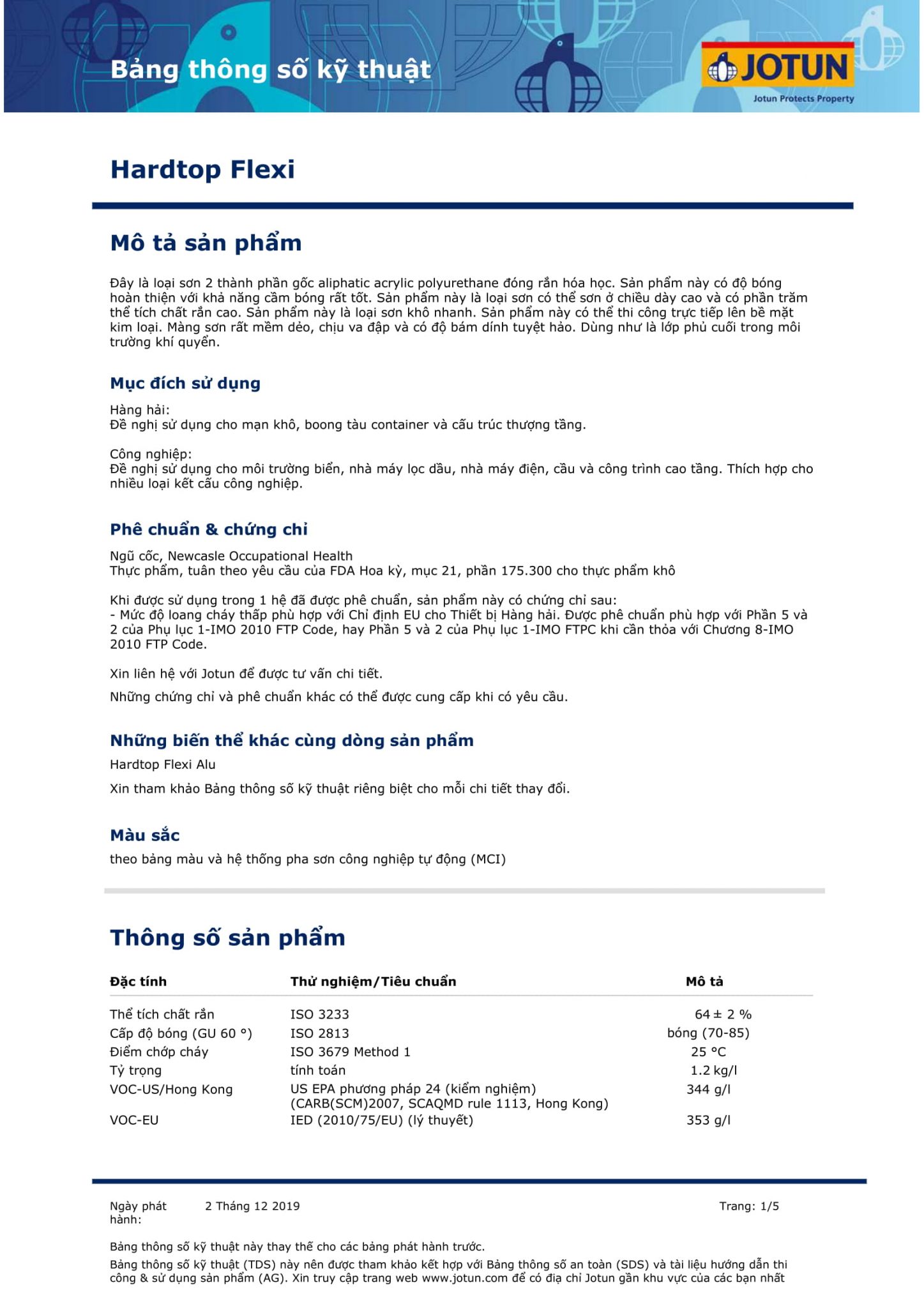 Sơn Jotun Hardtop Flexi - Gốc PU - 20L - Đạt Lâm