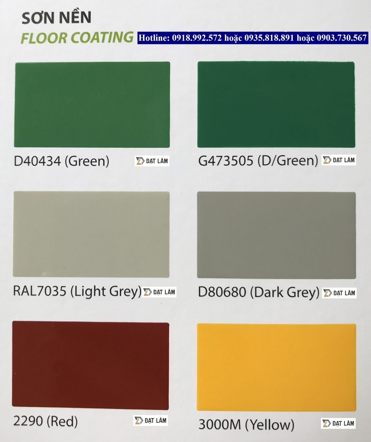 CÁC MÀU SƠN EPOXY PHỔ BIẾN NHẤT - Đạt Lâm