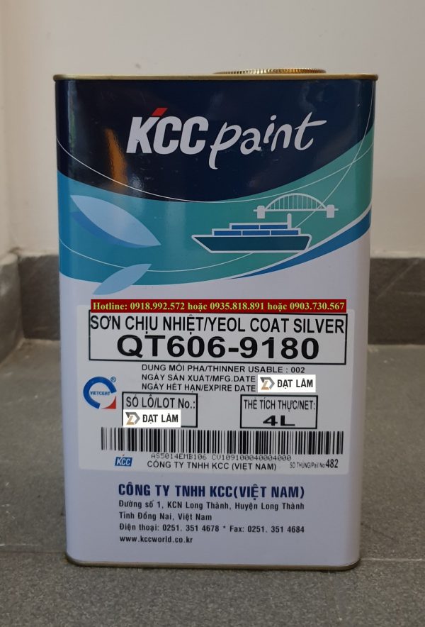 Sơn Chịu Nhiệt KCC 600 độ C màu Bạc / Đen - Đạt Lâm