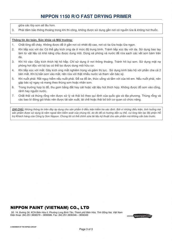 1150 R/O FAST DRYING PRIMER - Sơn Nhanh Khô - 5L - Đạt Lâm